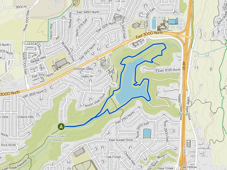 Hobbs Reservoir loop via Kays Creek Parkway — Layton | hike | Komoot